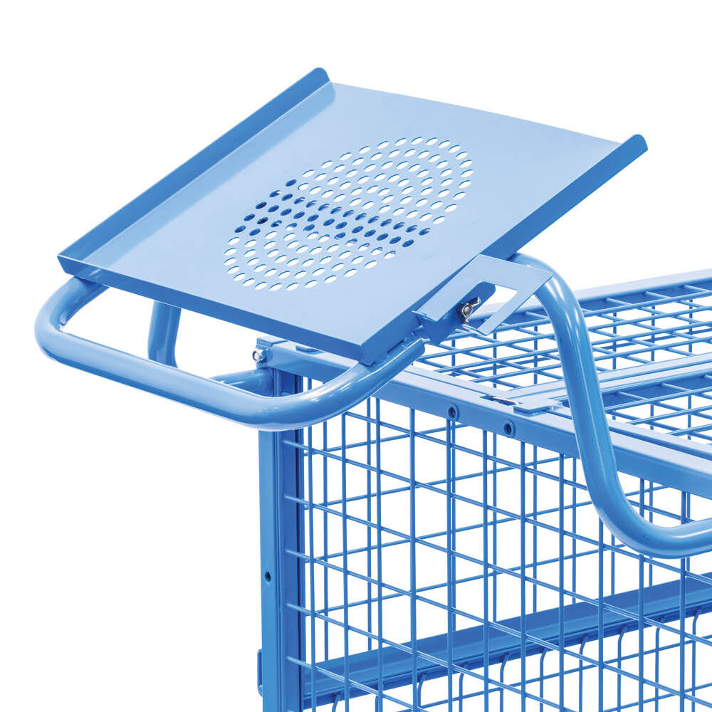 Mesh Cage Trolley with Drop Down Gate & Lockable Lid | MHA Products