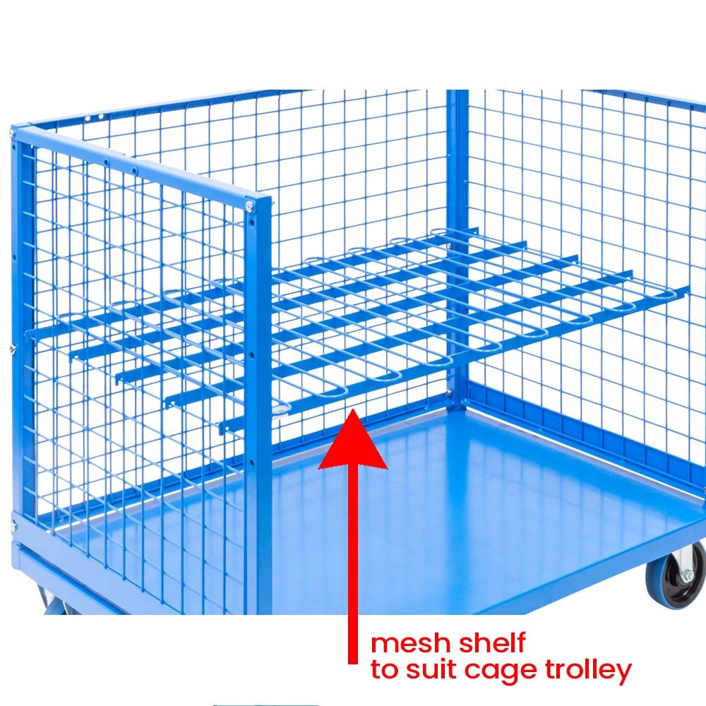 Mesh Cage Trolley with Drop Down Gate & Lockable Lid | MHA Products